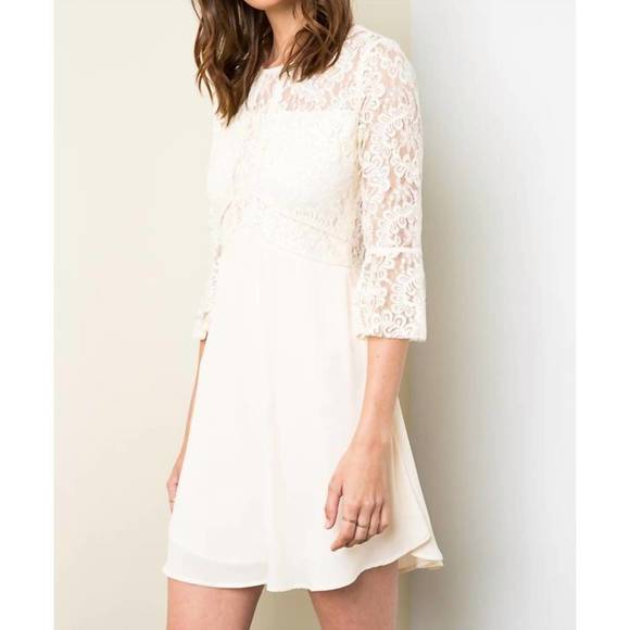 Hayden | Dresses | New Hayden La Lace Fit Flare Mini Dress In Ivory ...